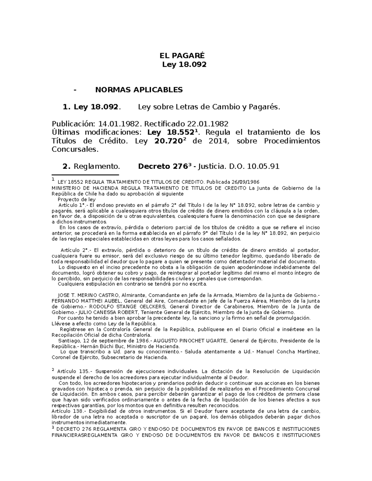 financiameinto de la empresa - EL PAGARÉ Ley 18. - NORMAS APLICABLES 1 ...