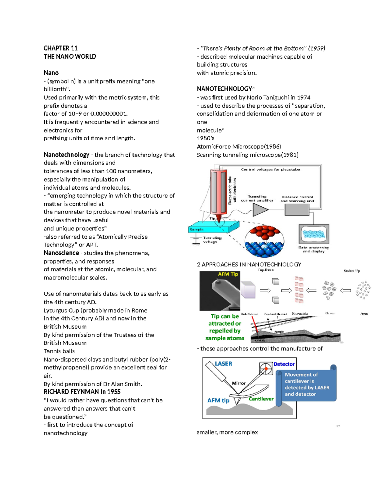 Chapt 11 - CHAPTER 11 THE NANO WORLD Nano (symbol n) is a unit prefix ...