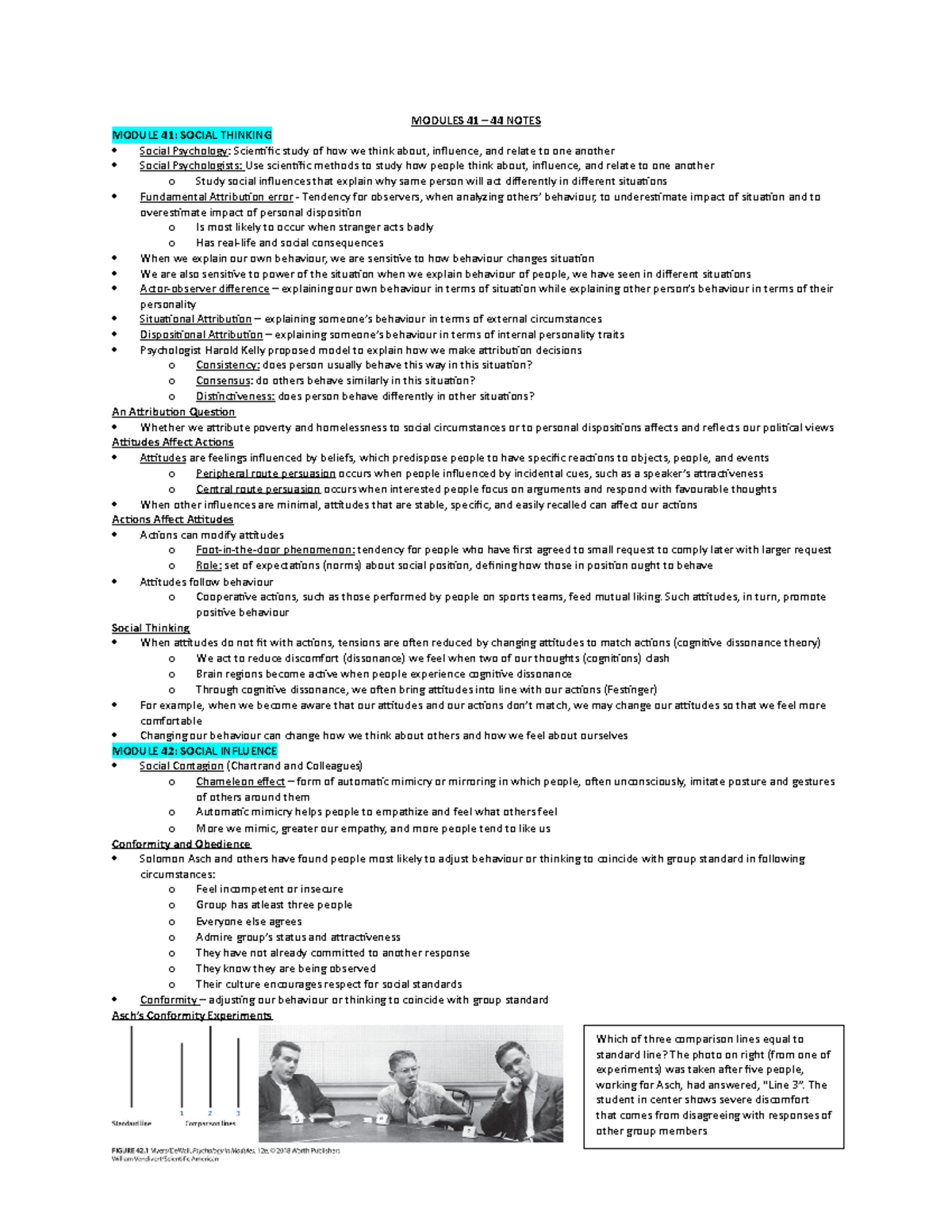Module 41-44 - MODULES 41 – 44 NOTES MODULE 41: SOCIAL THINKING Social ...