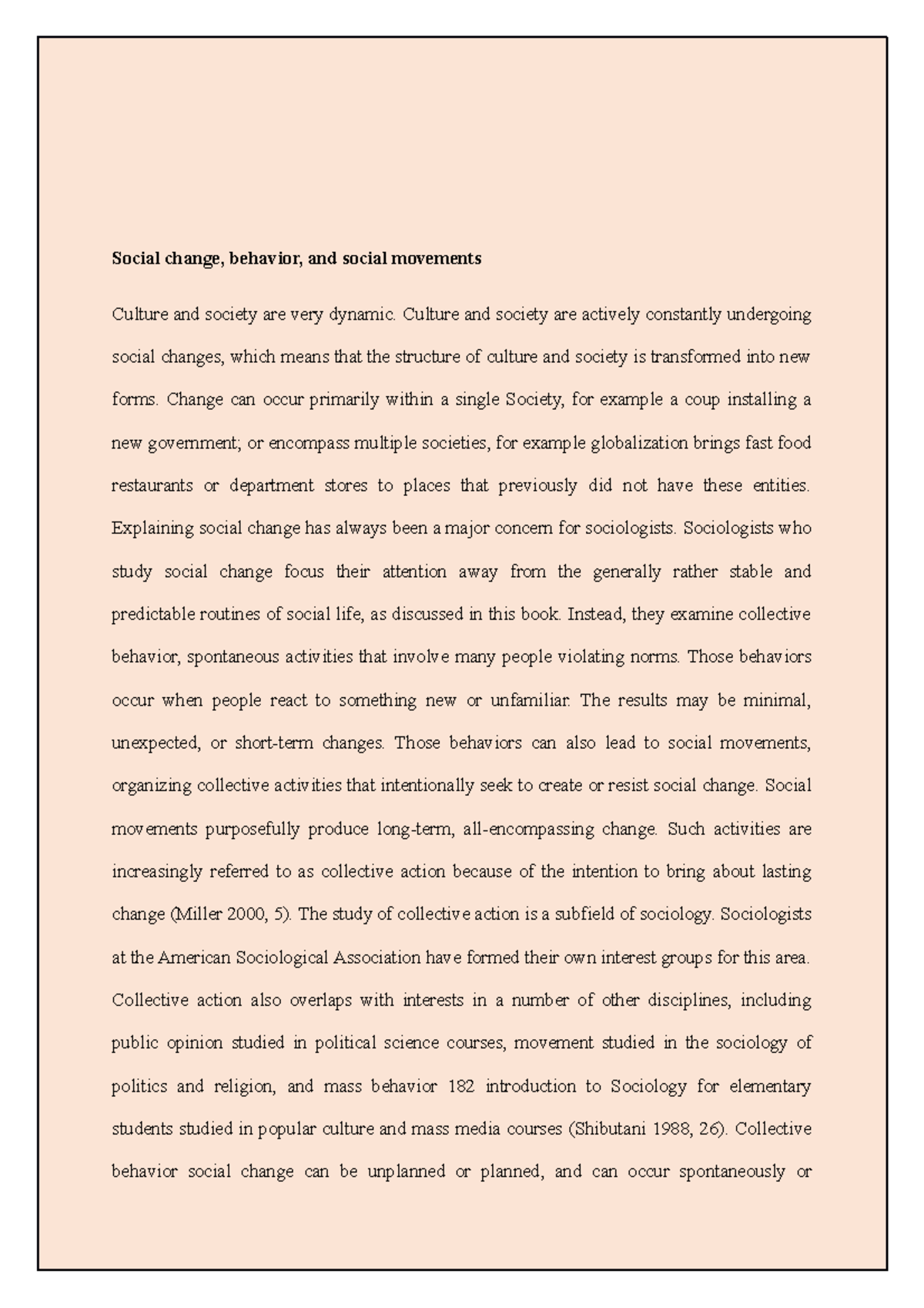 My Notes Sociology - Social change, behavior, and social movements ...