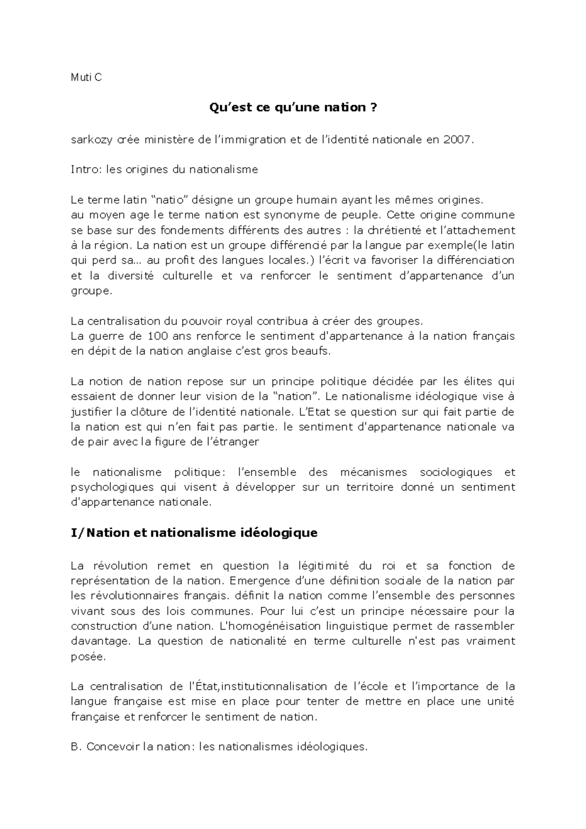 Multiculturalisme cours semi complet - UPVM - Studocu