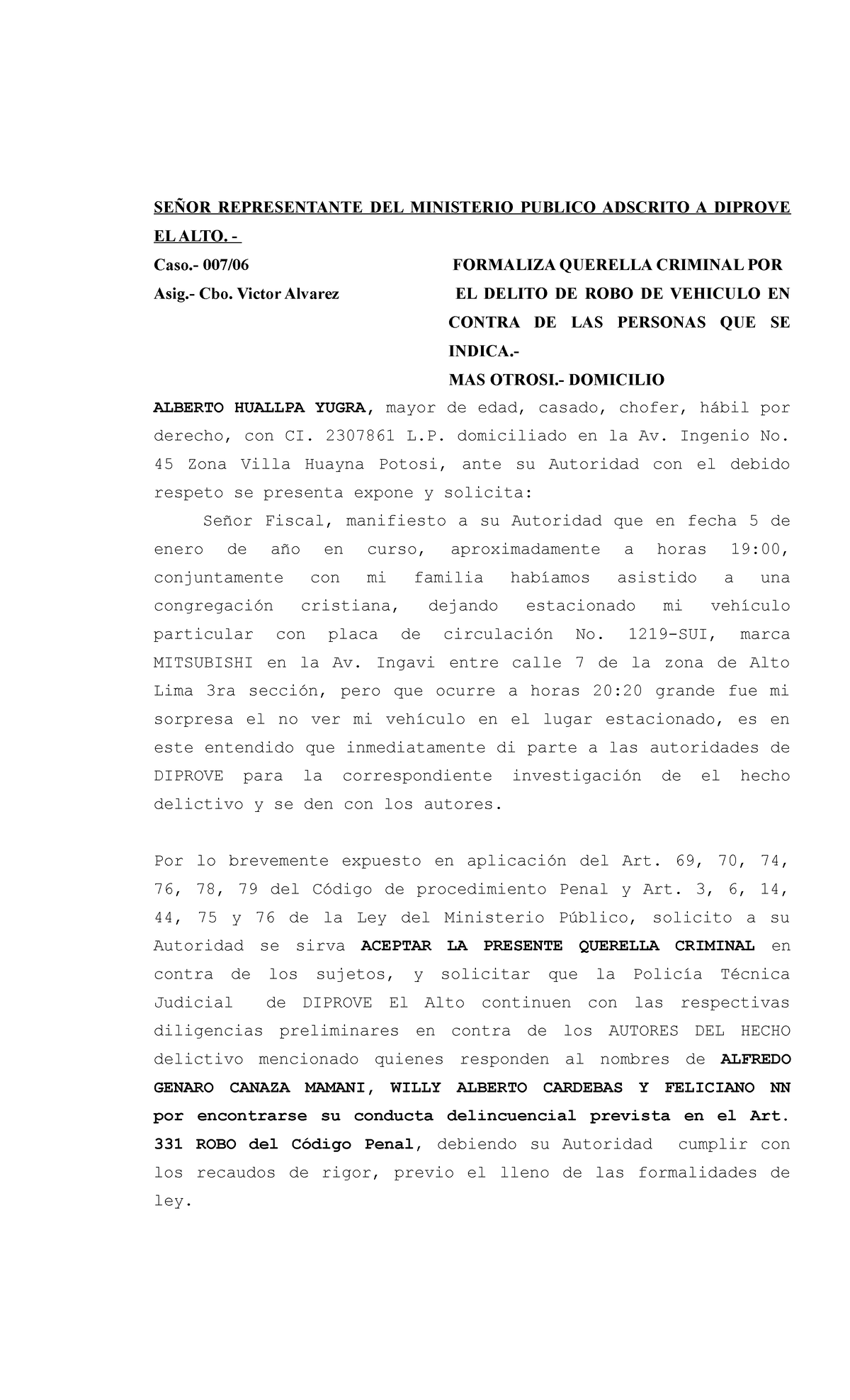 querella-robo-de-vehiculo-se-or-representante-del-ministerio-publico