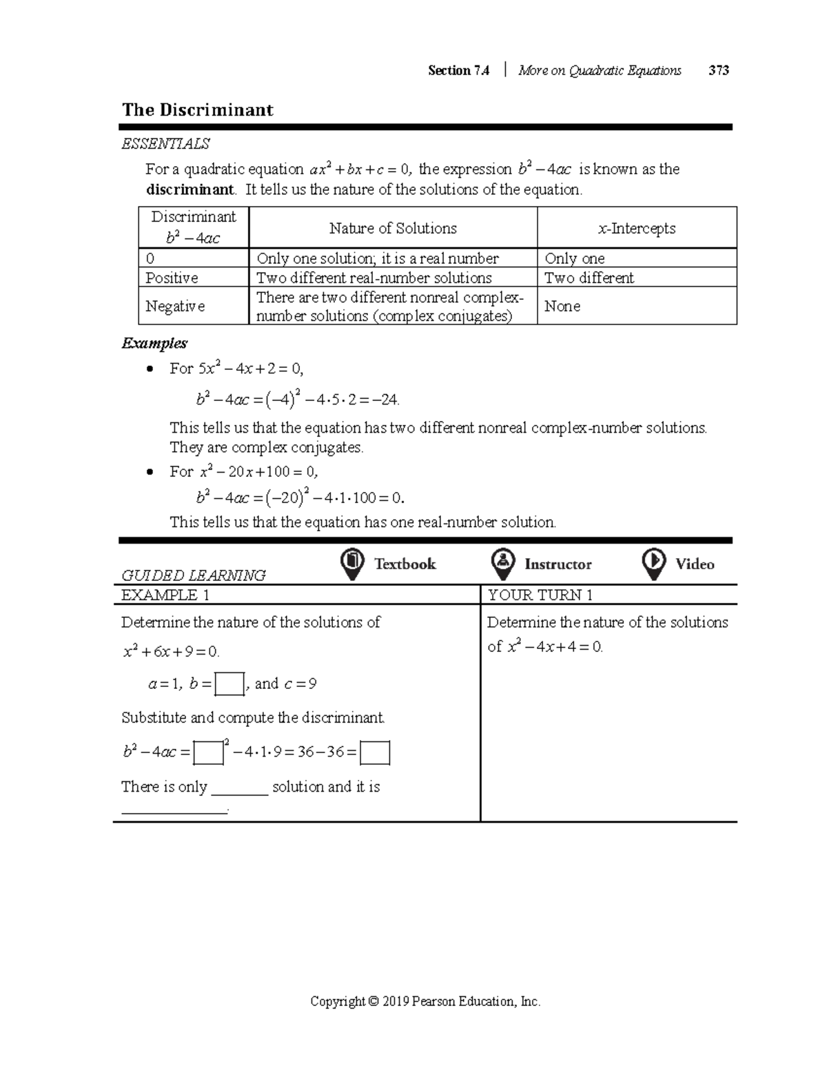 Section 7 - Practice materials. - The Discriminant ESSENTIALS For a ...