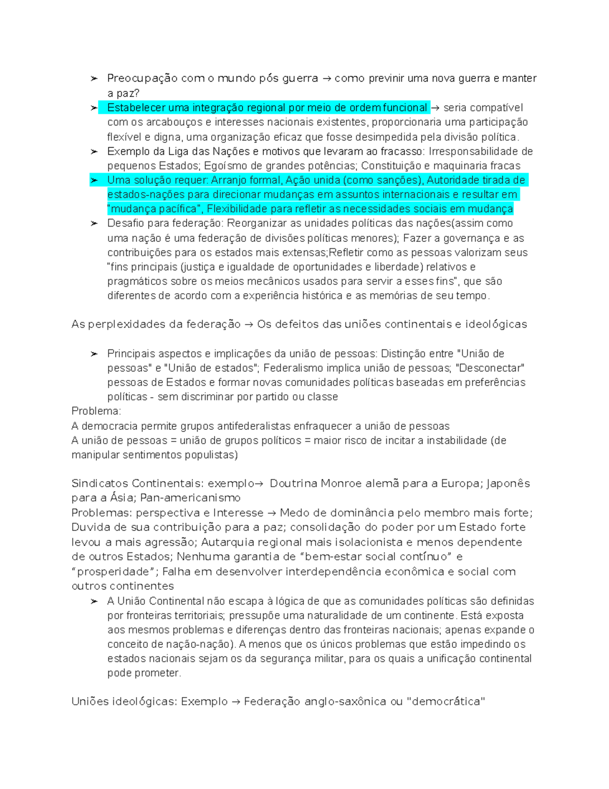 Fichamento A working peace system. Mitrany - com o mundo guerra como ...