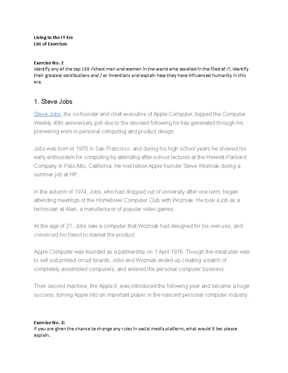 Exercise-2-9 - - Studocu