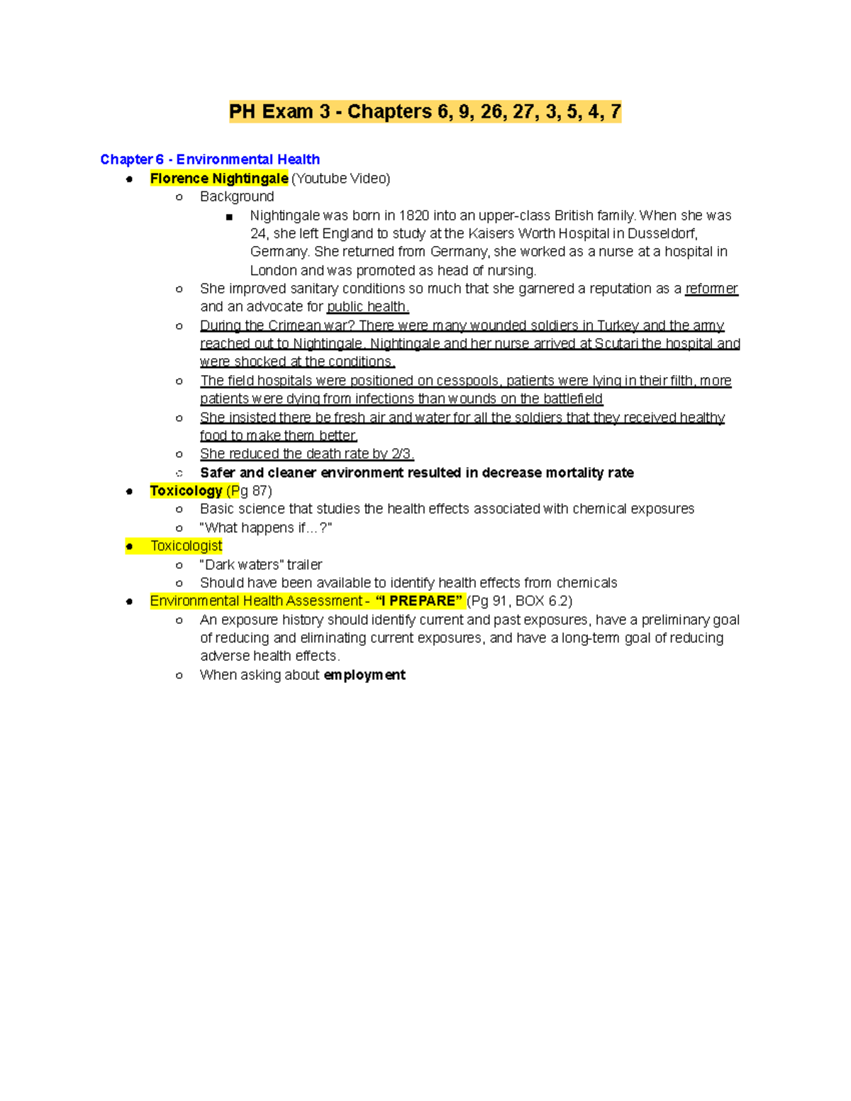 PH Exam 3 Study Guide - ph exam 3 - PH Exam 3 - Chapters 6, 9, 26, 27 ...