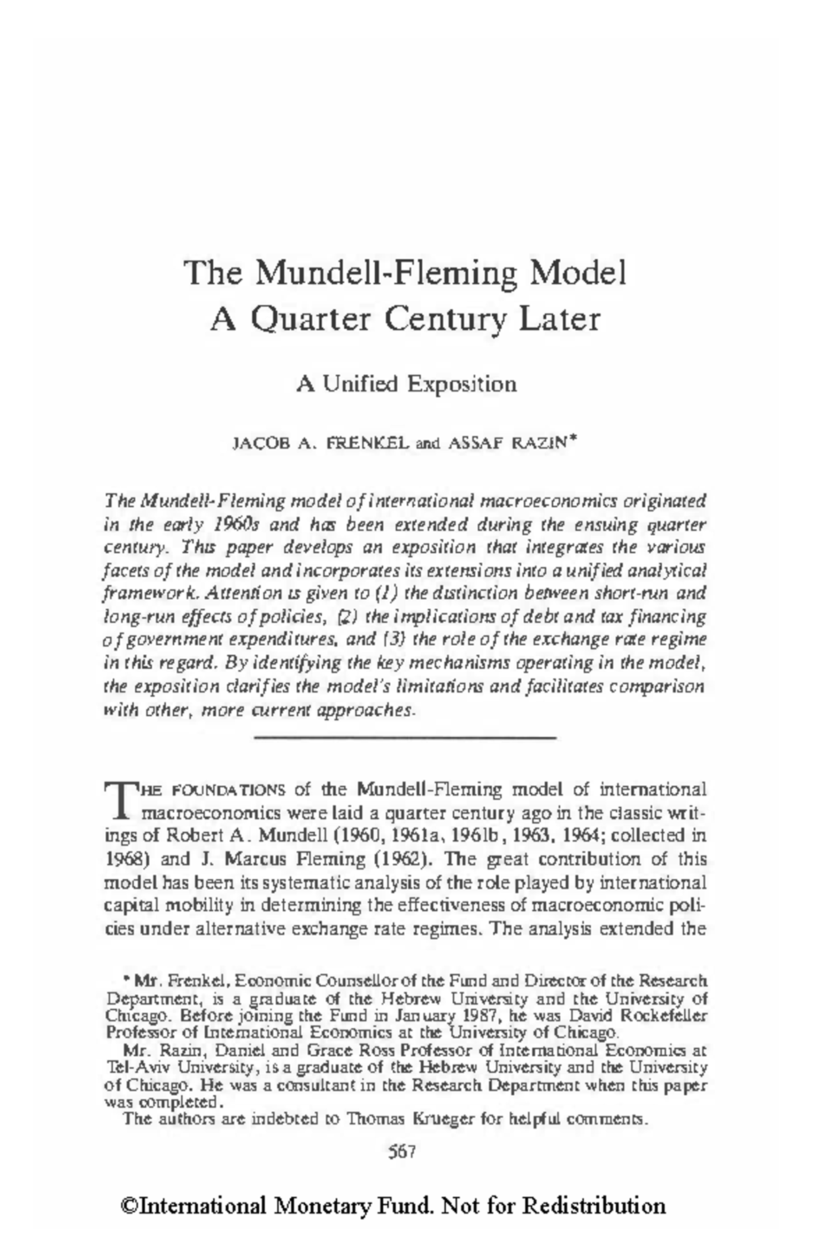 024 article A001 en - essay - The Mundell-Fleming Model A Quarter ...