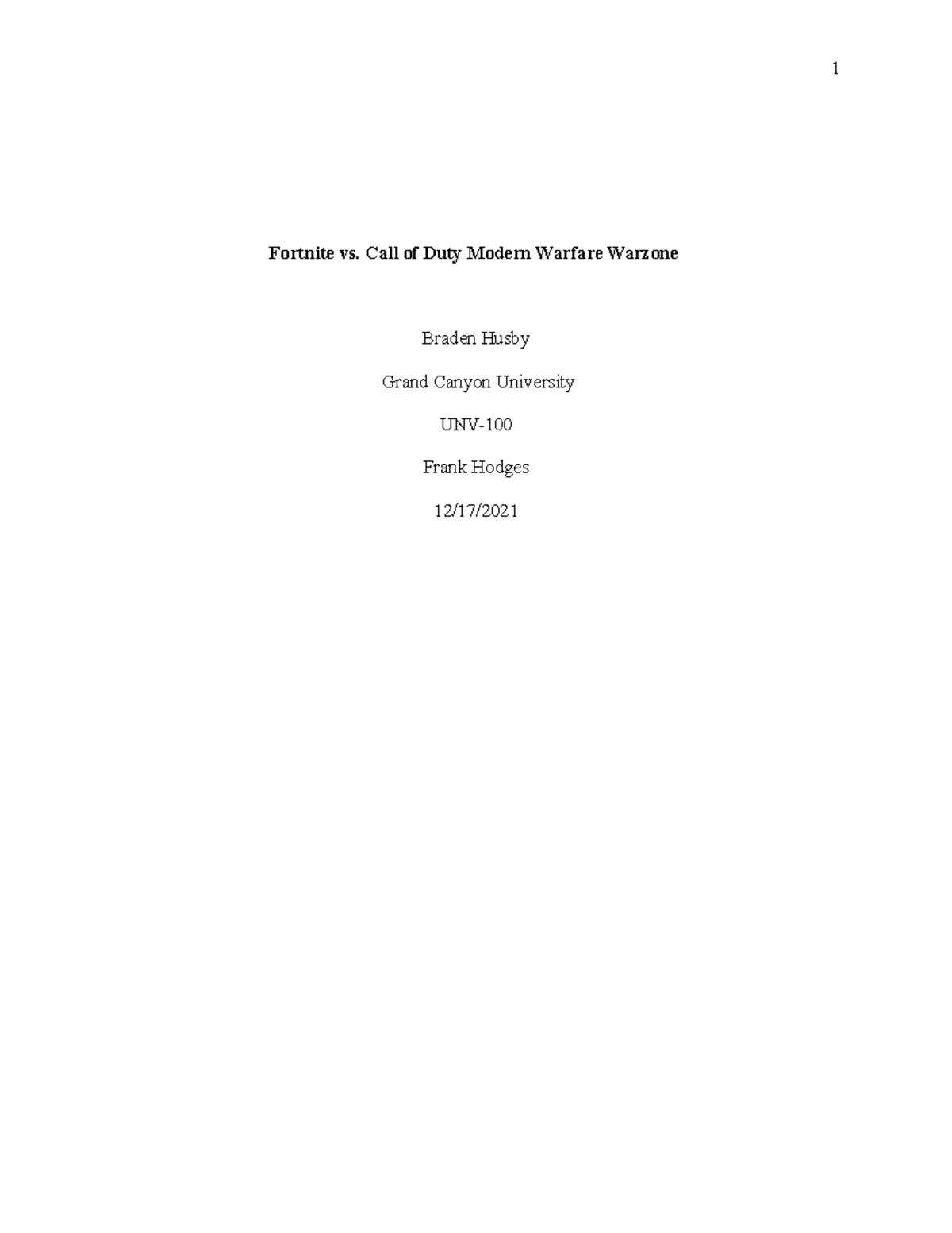 Compare contrast UNV-100 - Fortnite vs. Call of Duty Modern Warfare ...