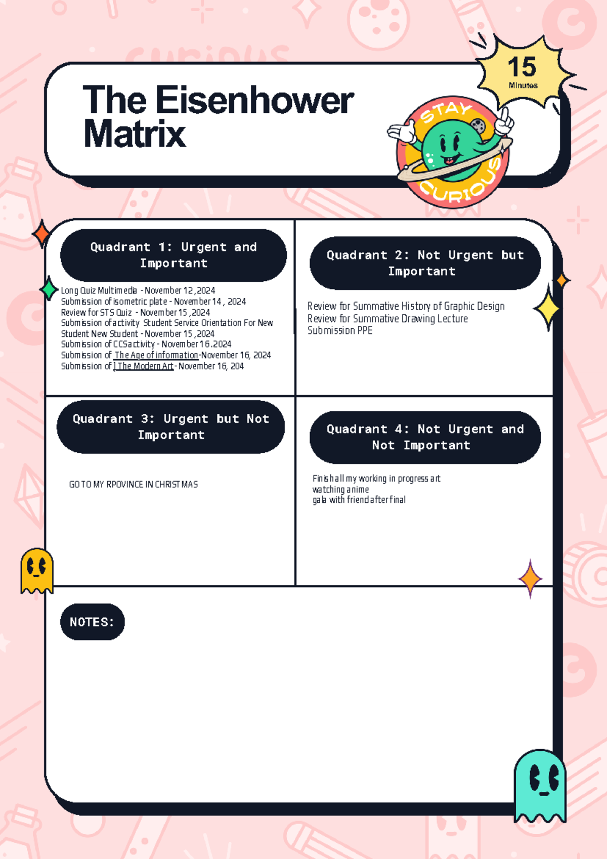 The Eisenhower Matrix' - Quadrant 1: Urgent and Important Quadrant 3 ...