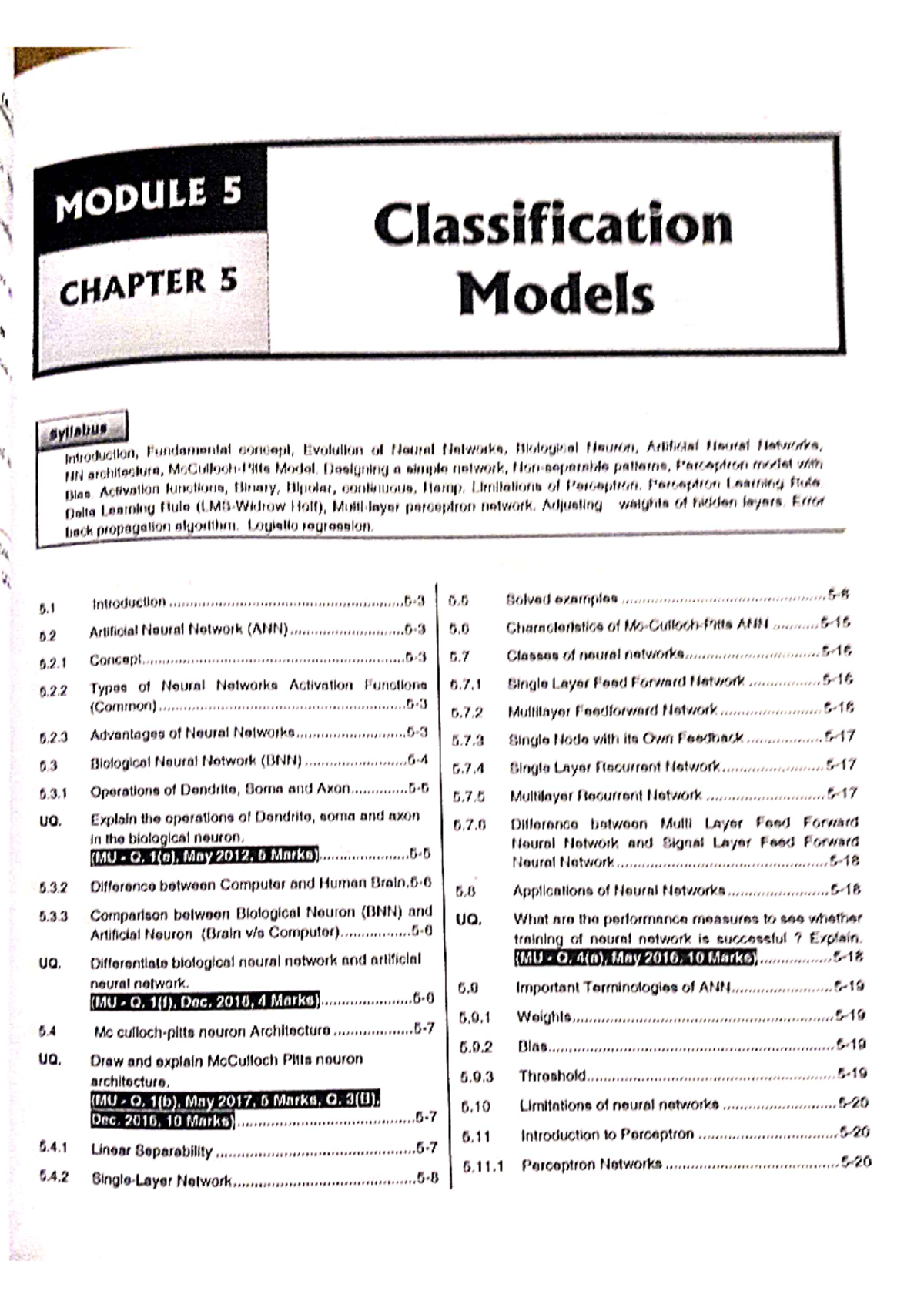 ML 5-6 - Machine Learning Sem 6- Classification models and ...