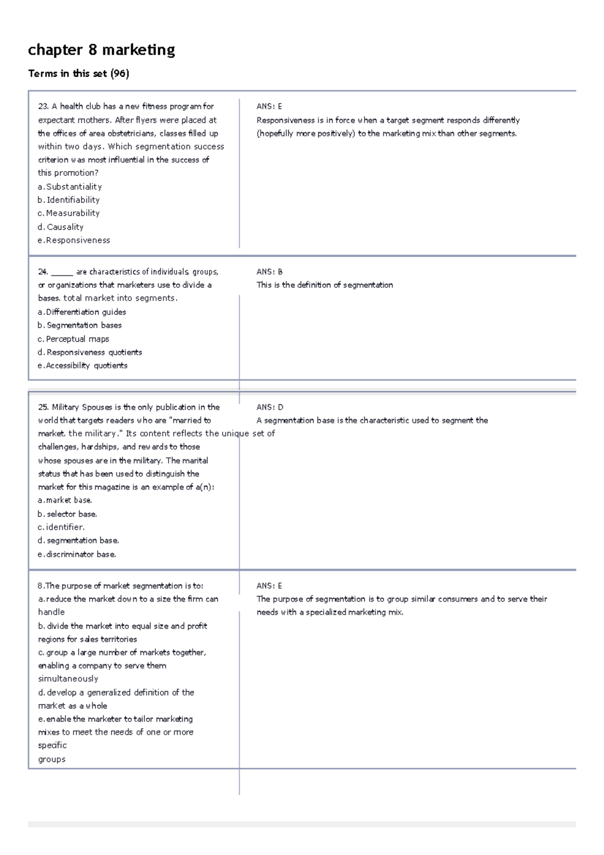 Chapter 8 marketing Flashcards - MKT3403 - Lambton College - Studocu
