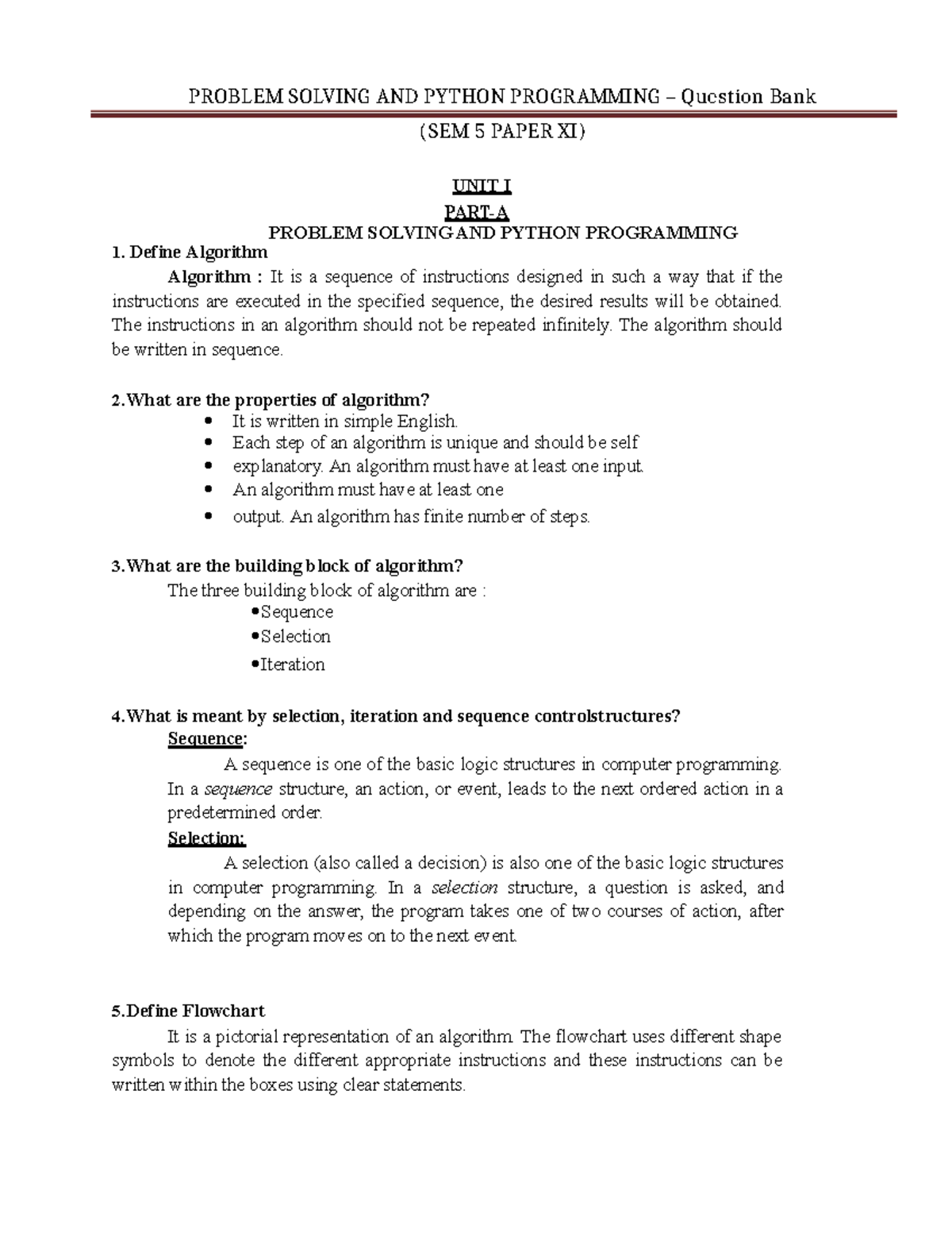 Assignment 1 506 Question Bank Python 2021 Problem Solving And Python Programming Question 