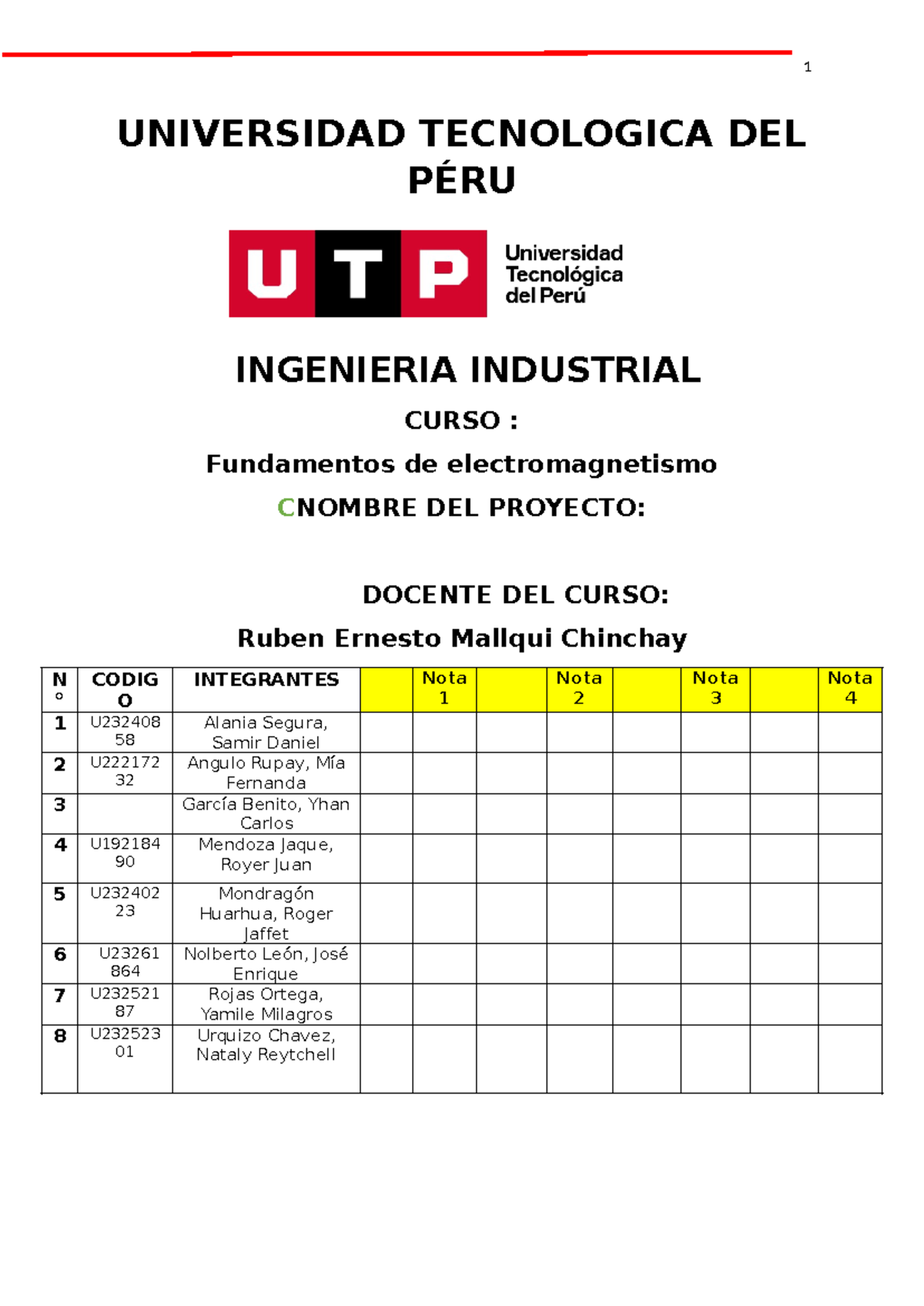 Tercer Avance Fundamentos Ing Industrial Editado - UNIVERSIDAD TECNOLOGICA DEL PÉRU INGENIERIA ...