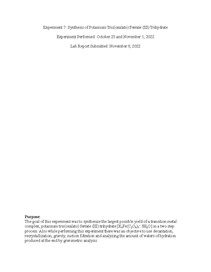 Copper in a Penny Lab Report - Experiment 6: Copper in a Penny ...