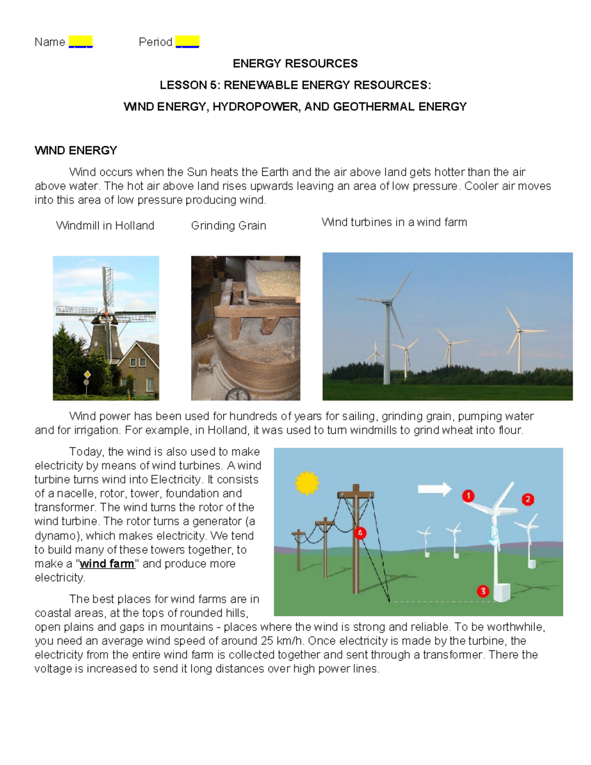 Copy of Day 69 Lesson 5 Renewable II - Name ____ Period ____ ENERGY ...