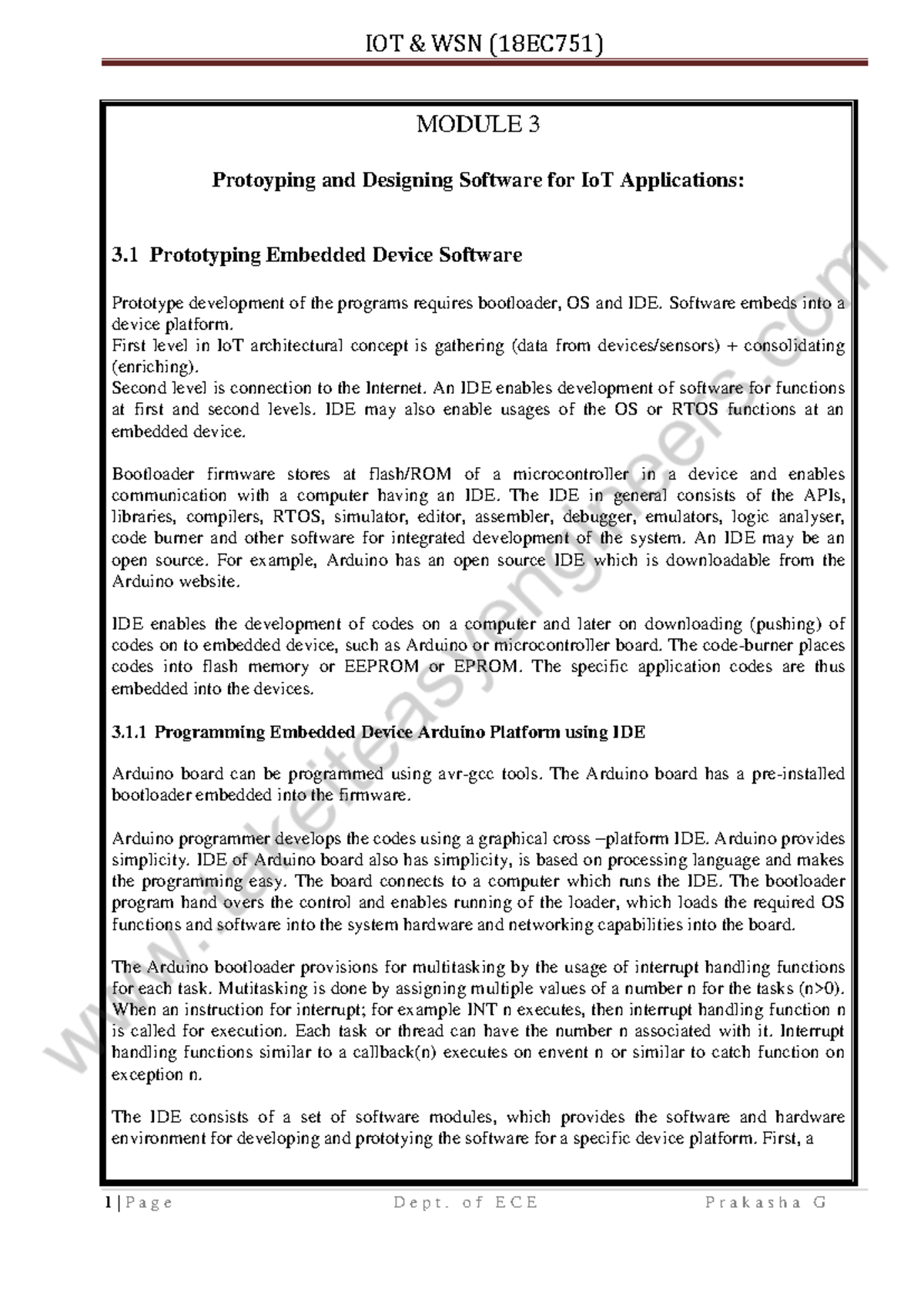 Iot m3 - this documents are based on iot of ece - MODULE 3 Protoyping ...