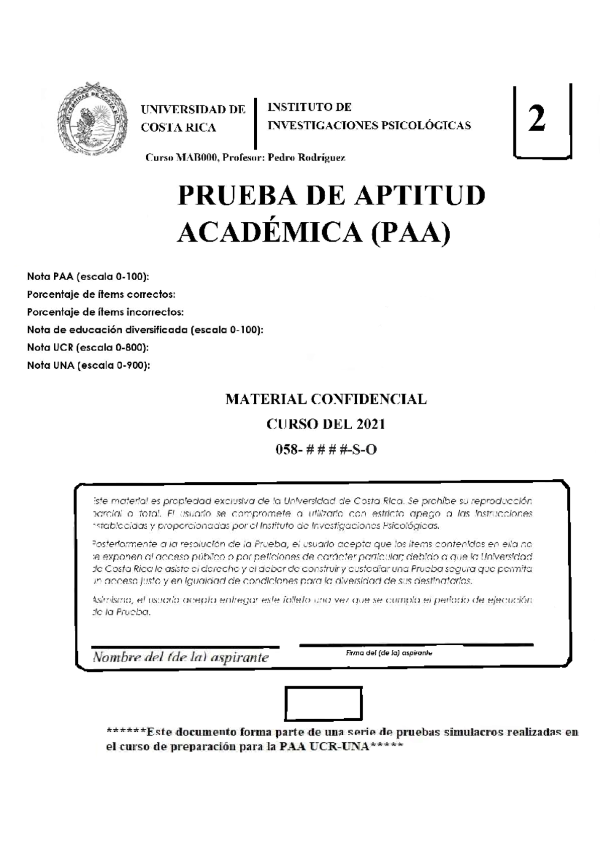Prueba de aptitud académica 2 - PROGRAMA PERMANENTE DE LA PRUEBA DE ...