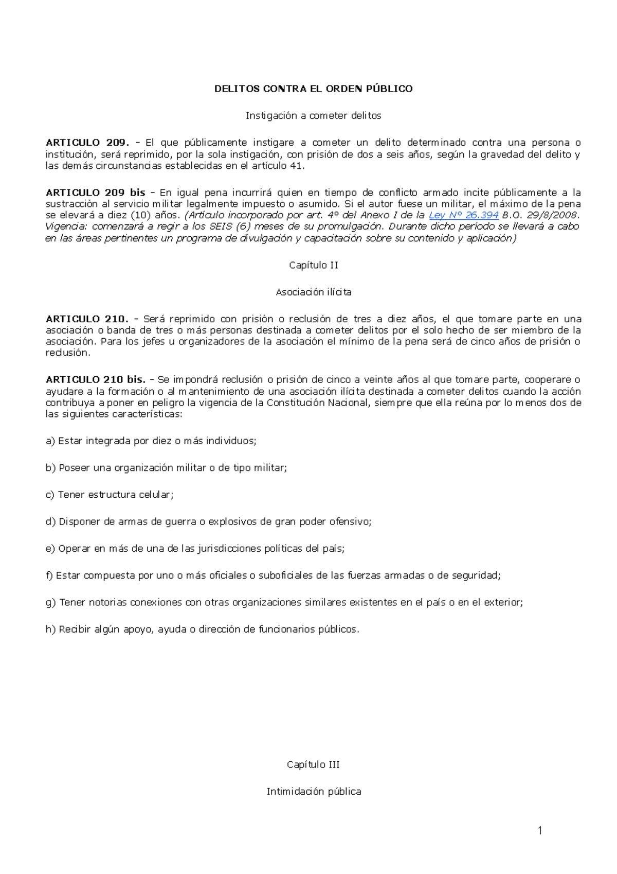 Delitos u 23-20 - resumen - DELITOS CONTRA EL ORDEN PÚBLICO Instigación ...