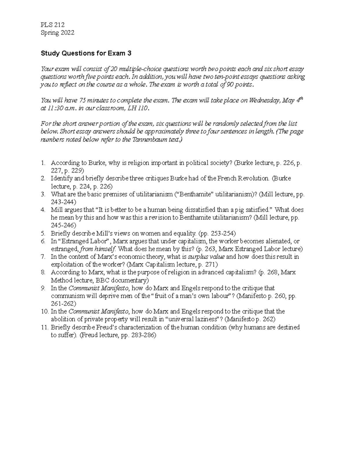 PLS 212 Exam 3 Questions - PLS 212 Spring 2022 Study Questions for Exam ...