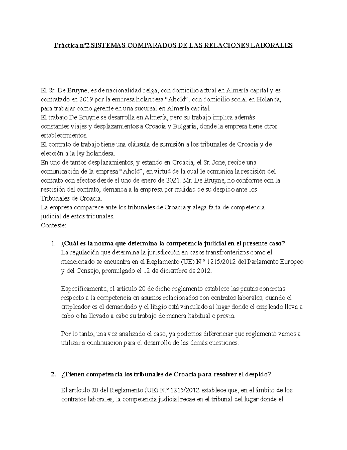 Práctica 2 SSLL - Práctica nº2 SISTEMAS COMPARADOS DE LAS RELACIONES ...