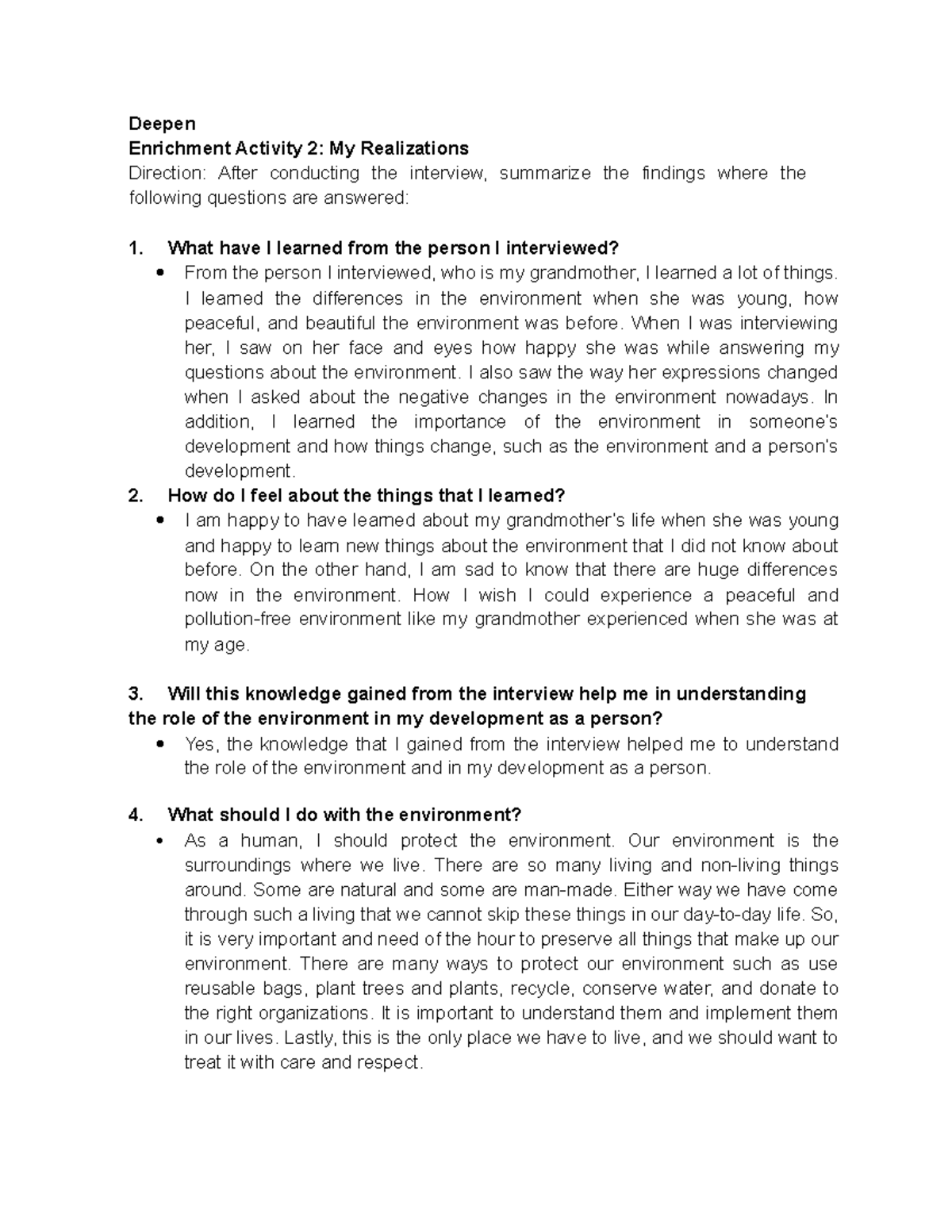 Philosophy worksheet 13 Mandatory assignment - Deepen Enrichment ...