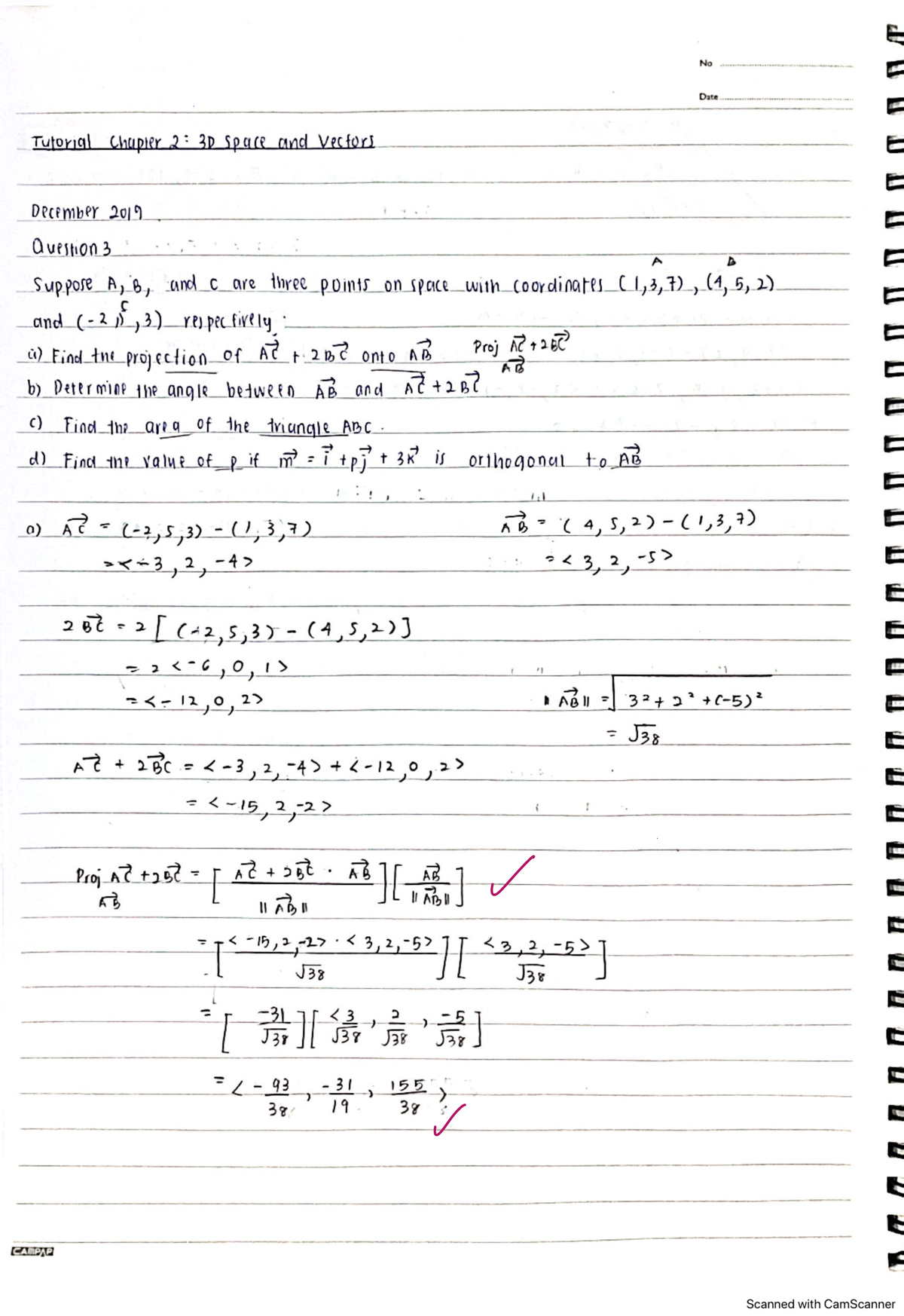 KUMP 1 chapter 2 mat491 semakan 2FEB2024 - CamScanner CamScanner (a) -> u ⑮v = (5x() + (2x - 4 ...