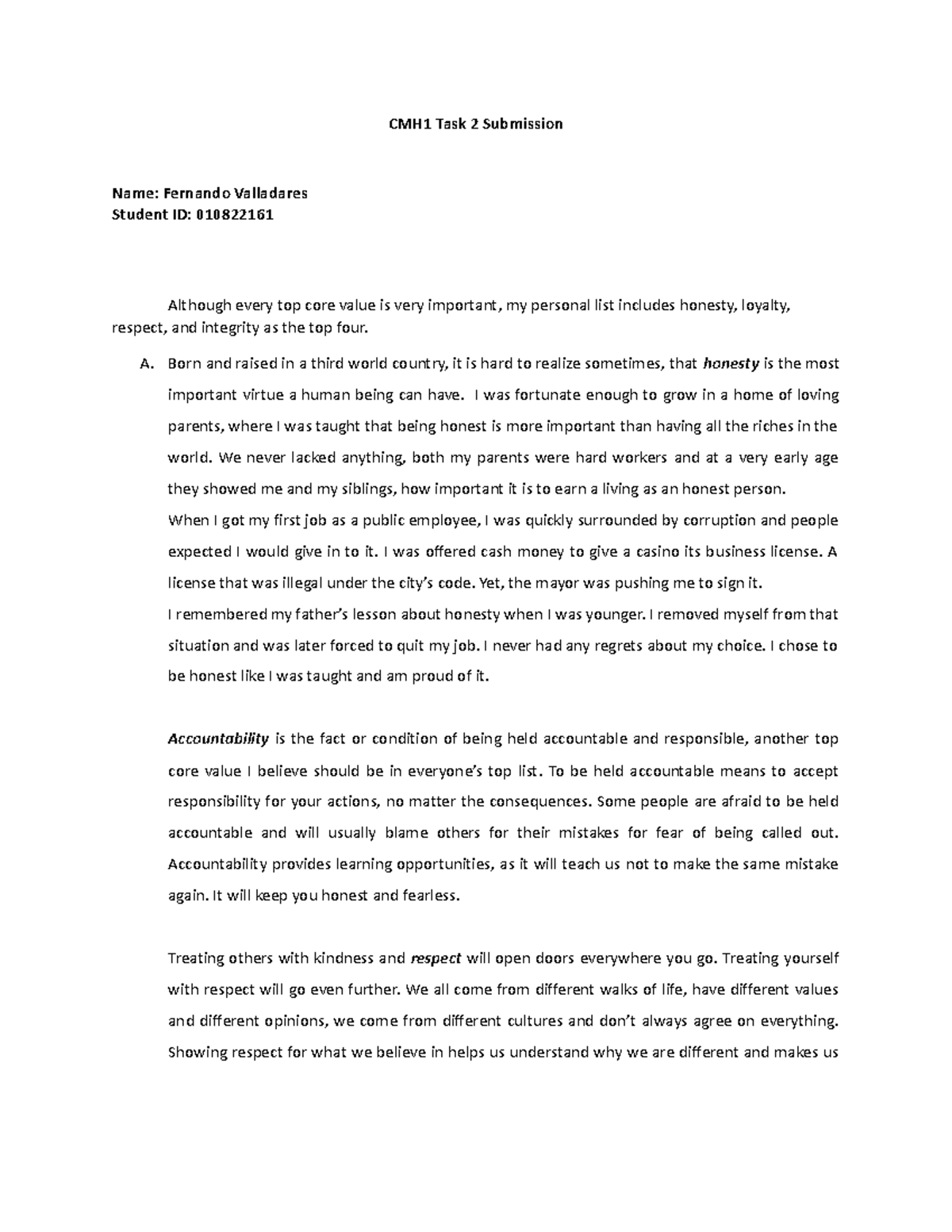 D082-Task 2 - No revisions - CMH1 Task 2 Submission Name: Fernando ...
