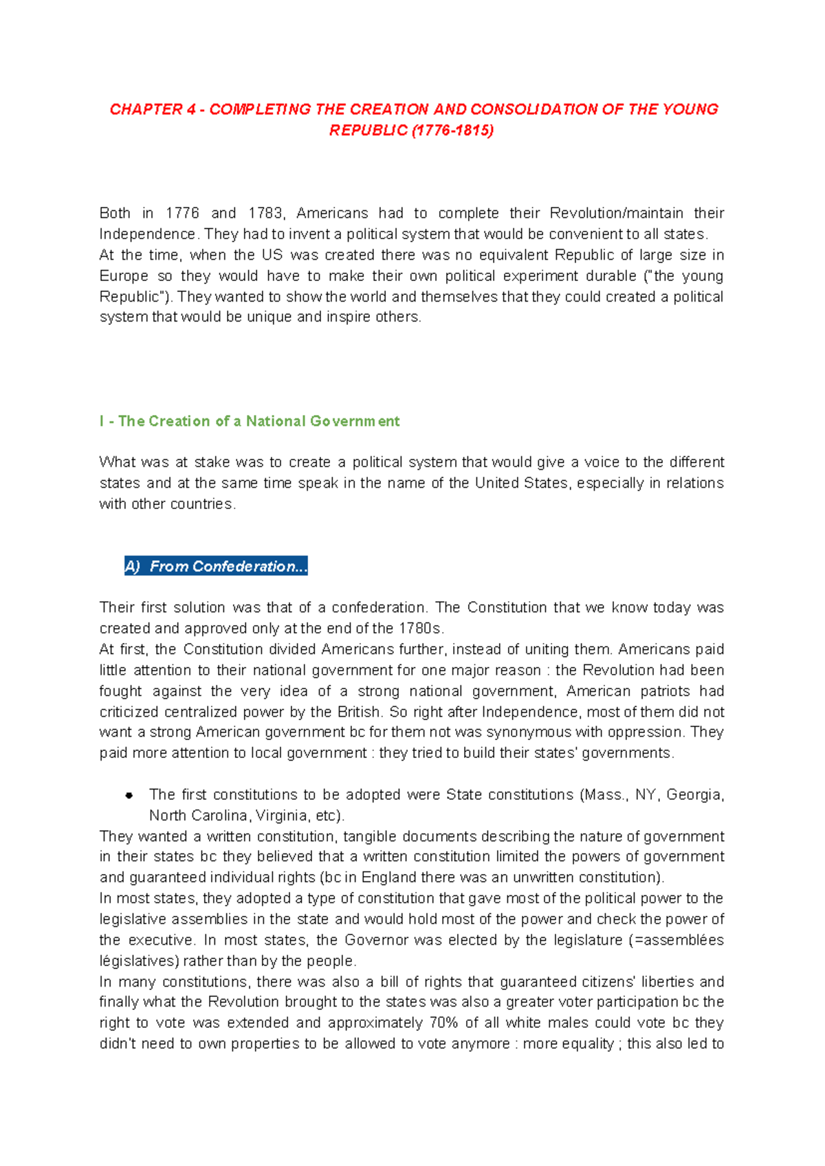 Chap 4 completing the creation and consolidation of the young republic ...