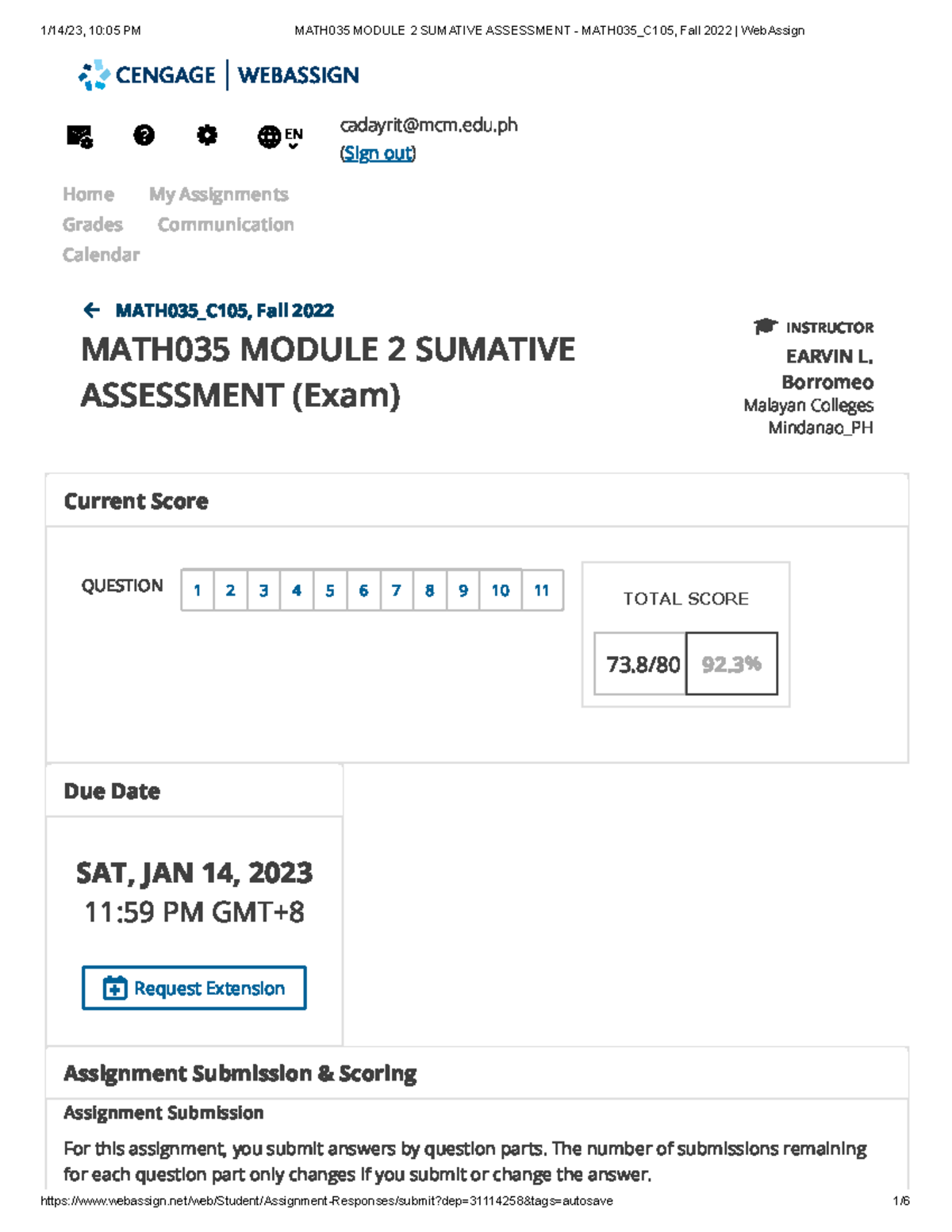 MATH035 Module 2 Sumative Assessment - MATH035 C105, Fall 2022 Web ...