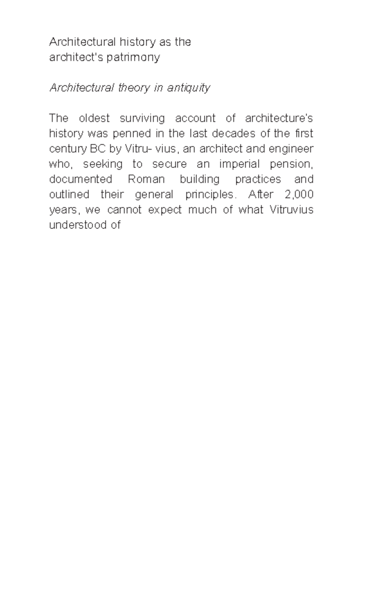 Architectural history as the architect - Architectural history as the ...