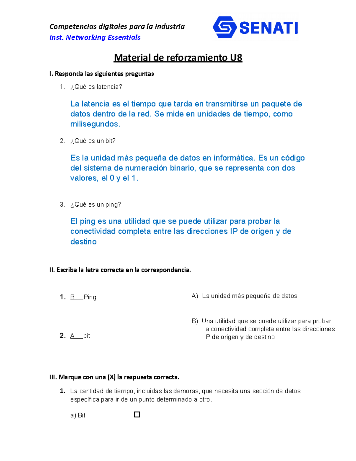 Material de reforzamiento U8 - Competencias digitales para la industria ...
