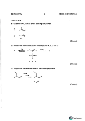 Past Year Organic Question Jan 2019 - Fundamental Organic Chemistry ...