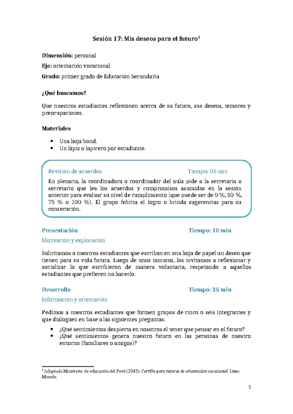 1° Sesion 17 - Mis deseos para el futuro - Sesión 17: Mis deseos para ...
