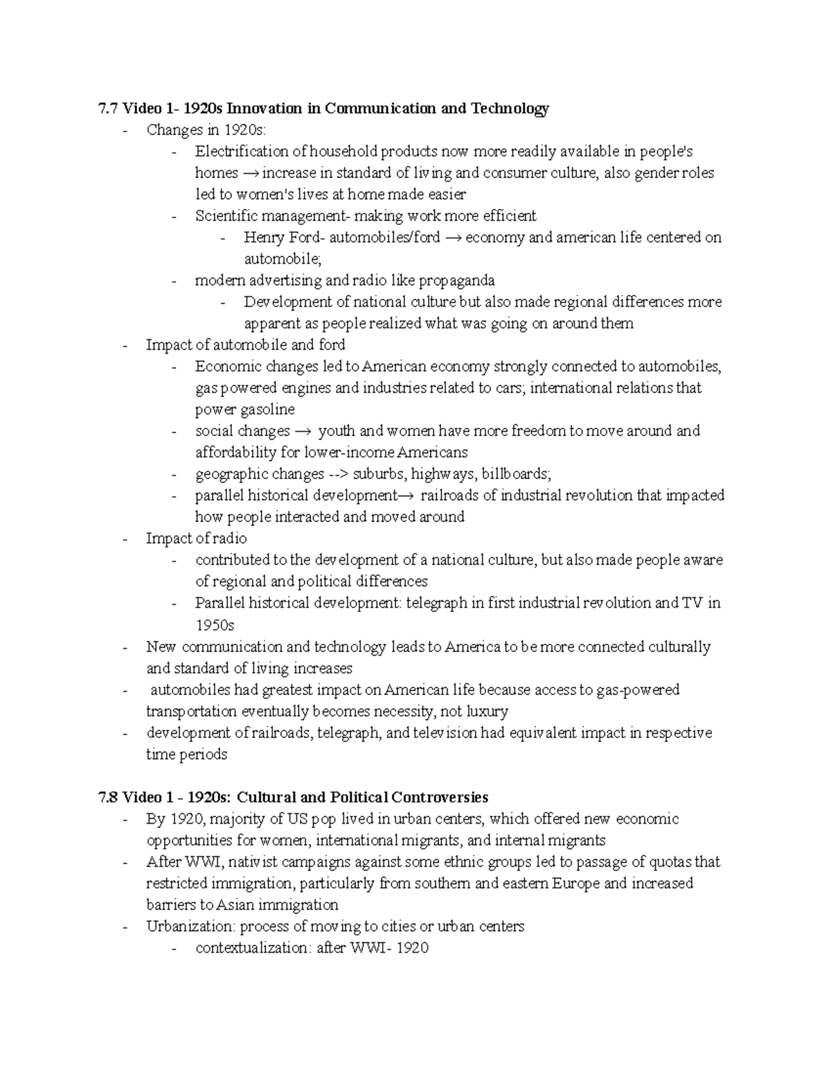 American Society in the 1920s - 7 Video 1- 1920s Innovation in ...