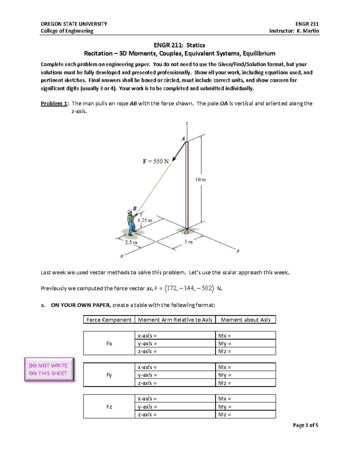 Recitation 4 - Assignment - College of Engineering Instructor: K ...