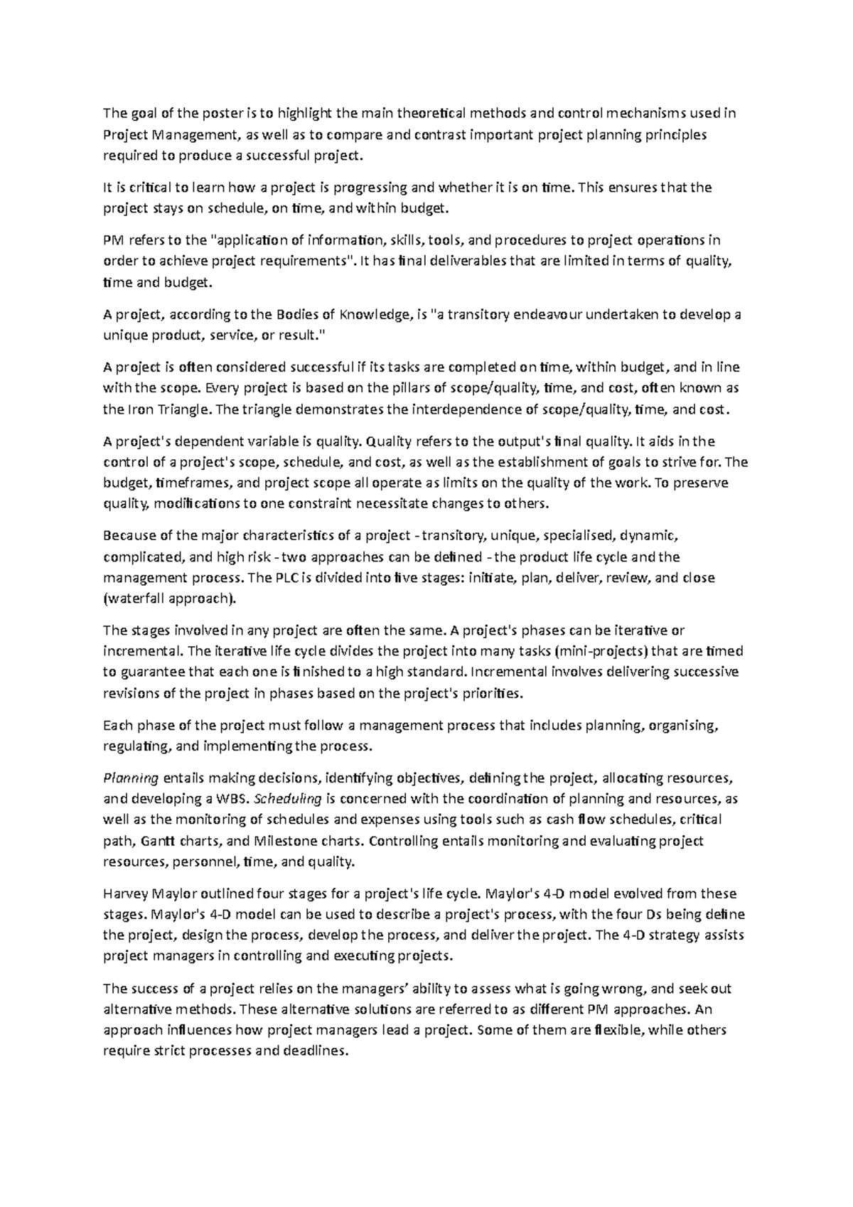 Presentation - The goal of the poster is to highlight the main ...