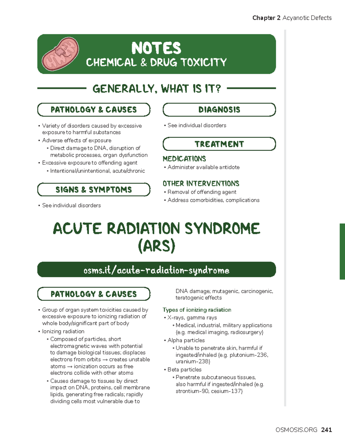 Chemical and drug toxicity - Chapter 2 Acyanotic Defects NOTES CHEMICAL ...