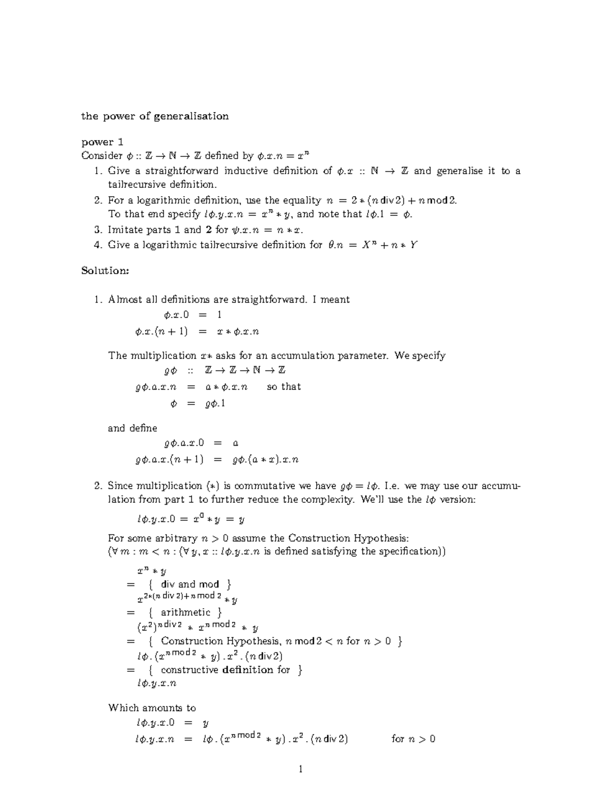 Week 1 - Recursion exercises (answers) - the power of generalisation ...