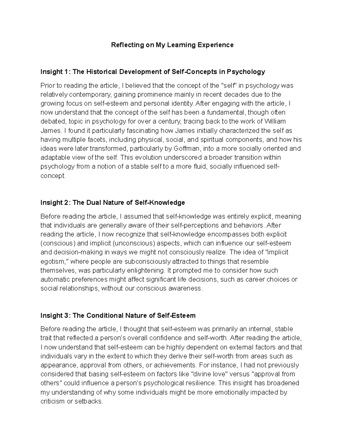 MRR 1 - Self and Identity - Reflecting on My Learning Experience ...