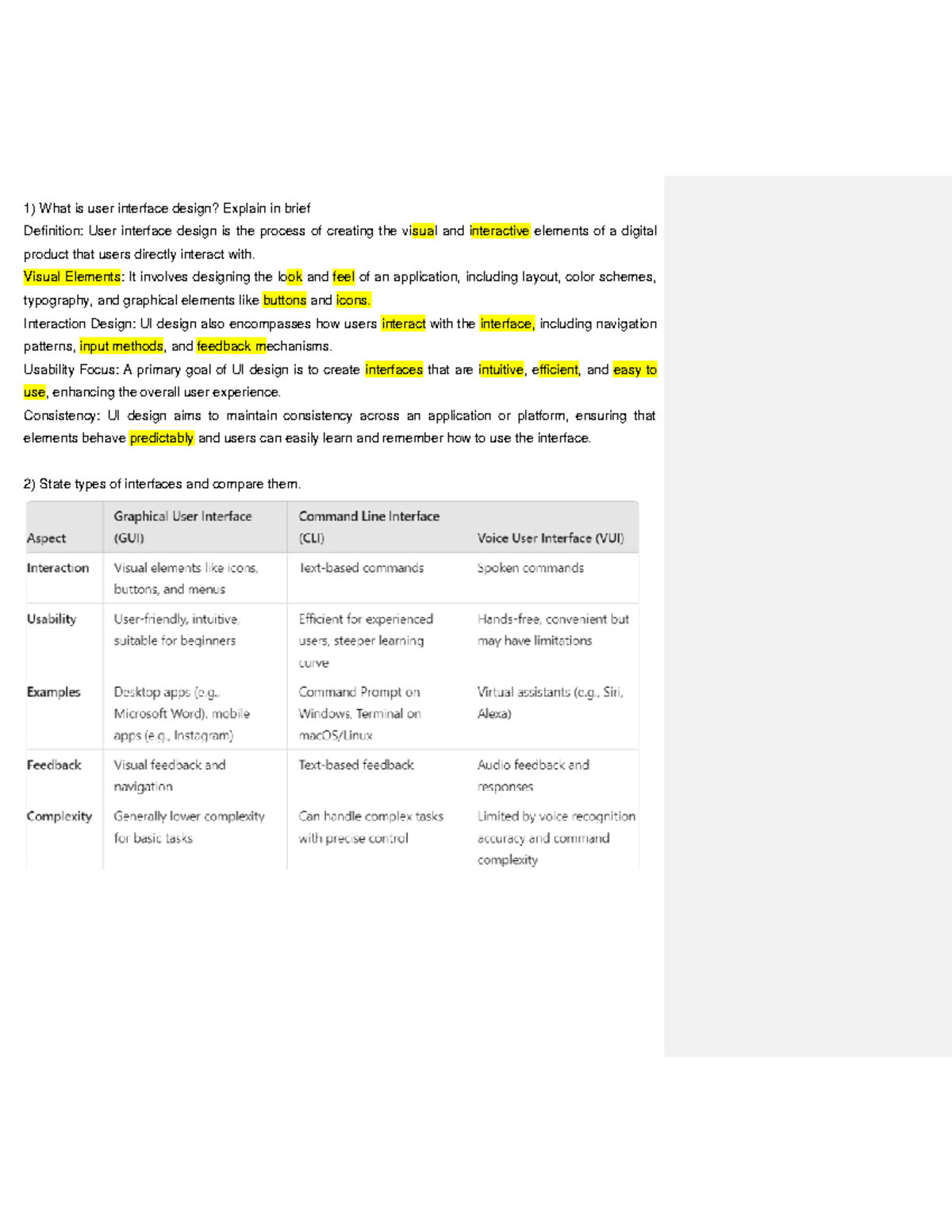 VR QB 1 - vr qb - What is user interface design? Explain in brief ...
