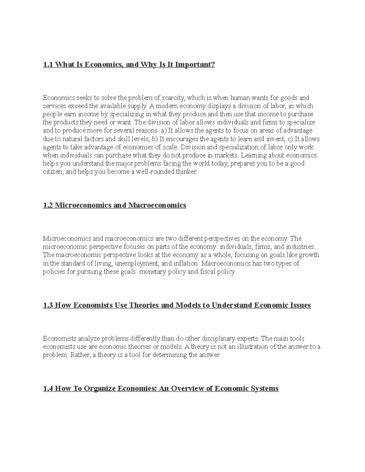 Notes 1,2,2 - hey - 1 What Is Economics, and Why Is It Important ...