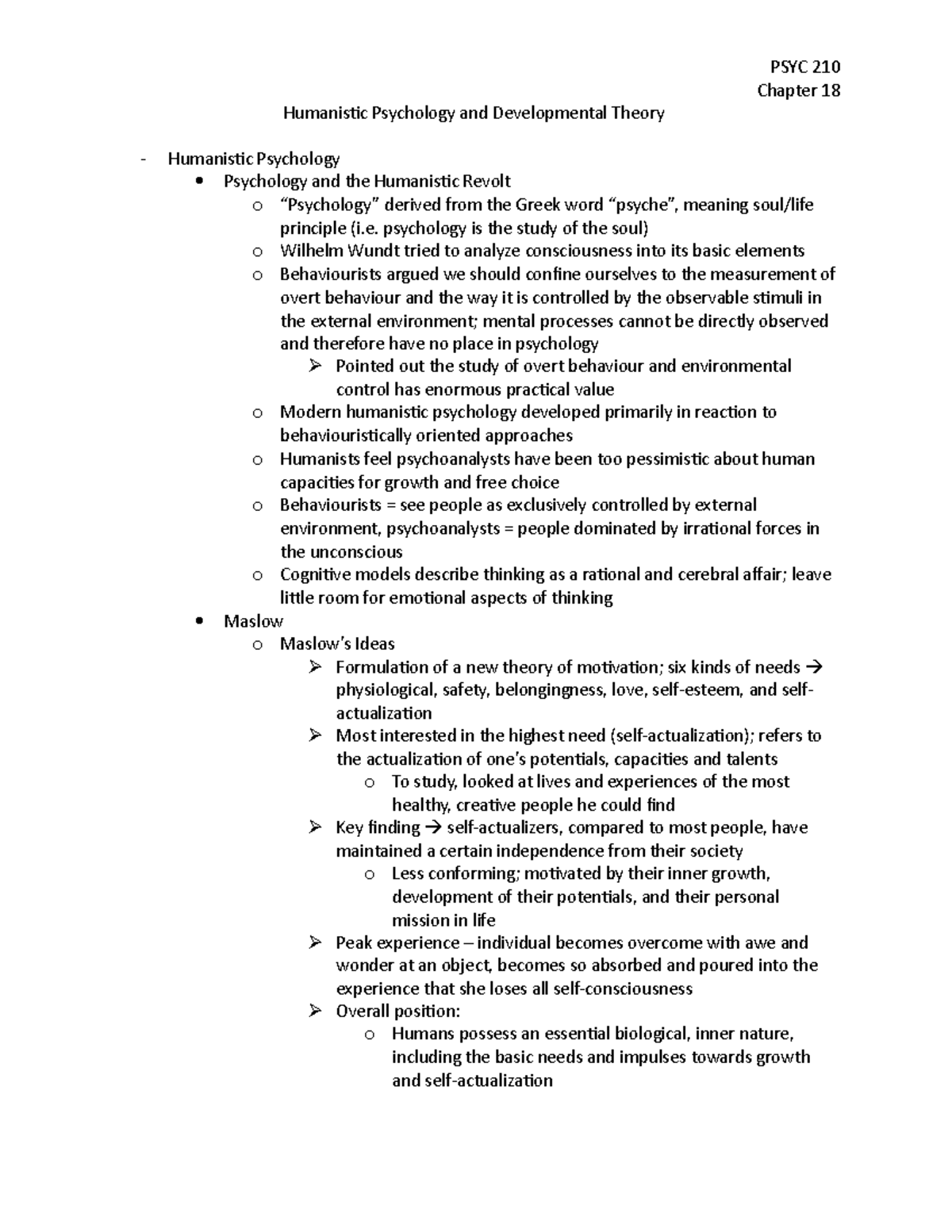 Chapter 18 - Summary Developmental Psychology - PSYC 210 Chapter 18 ...