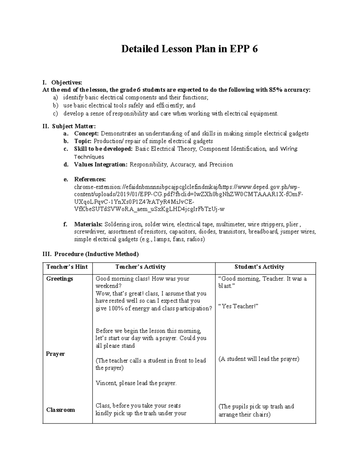 DLP IN EPP Dianon - This Is a detailed Lesson plan in Epp - Detailed ...