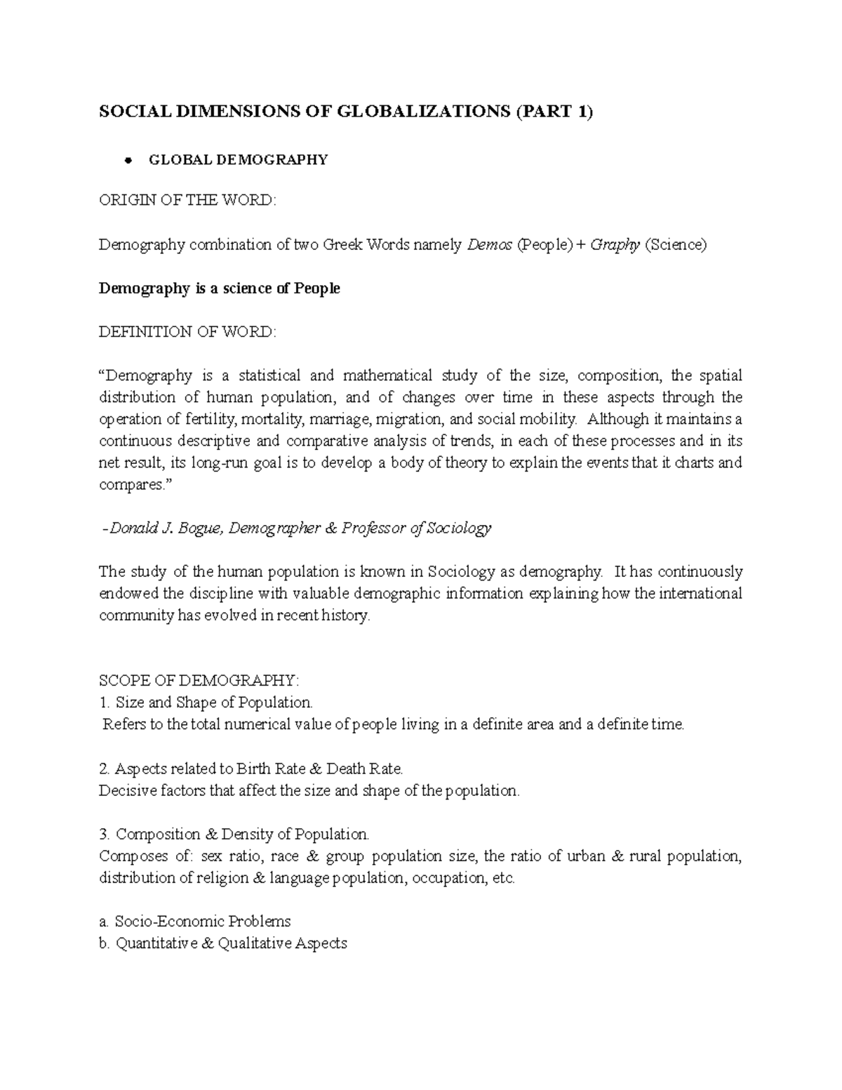 Social Dimension of Globalization (Part 1) - SOCIAL DIMENSIONS OF ...