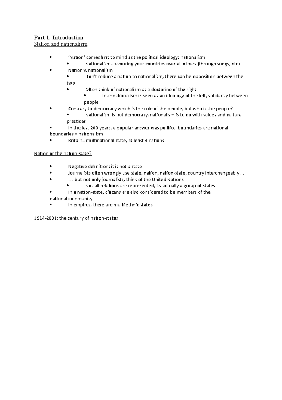 Key Concepts: The Nation and The State - Part 1: Introduction Nation ...