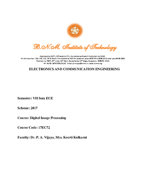DIP- Lecture Notes - 1 LECTURE NOTES ON DIGITAL IMAGE PROCESSING IV B I ...