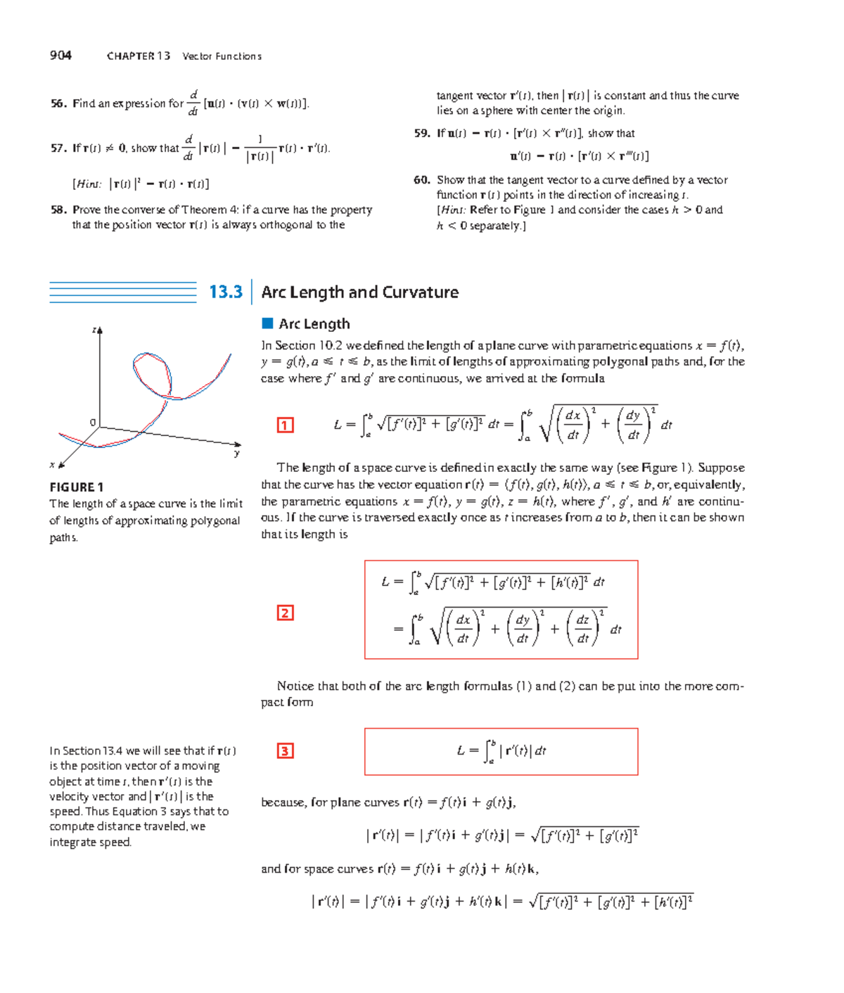 大學數學13-3 - 大學數學 - 904 CHAPTER 13 Vector Functions 56. Find an expression for d dt fustd svstd 3 ...