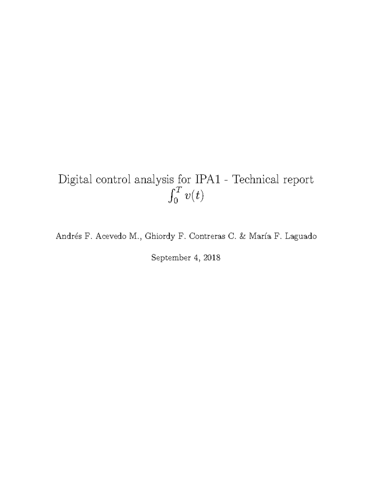 Digital control - project analysis - Digital control analysis for IPA1 ...
