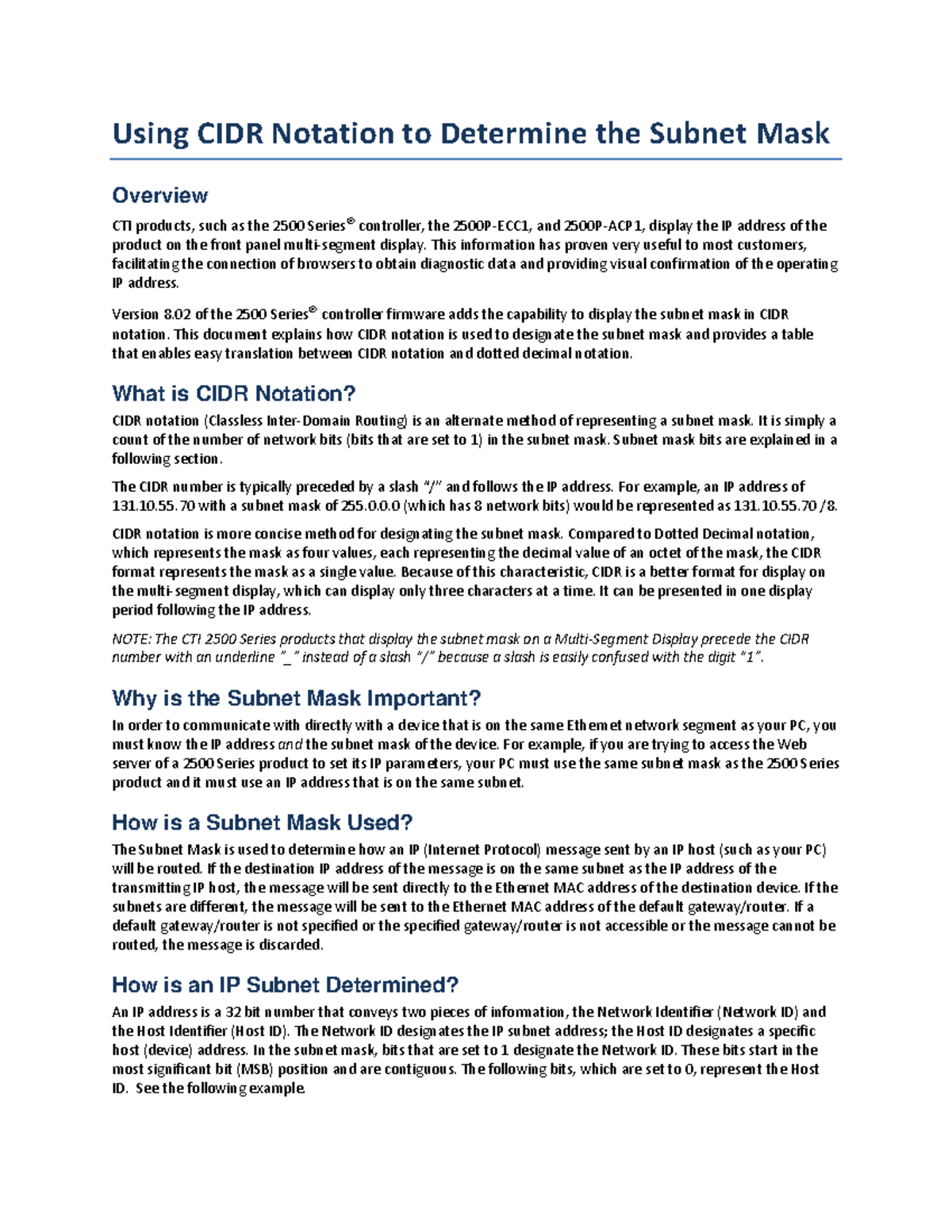 CIDR-Notation-Tutorial - Using CIDR Notation to Determine the Subnet ...