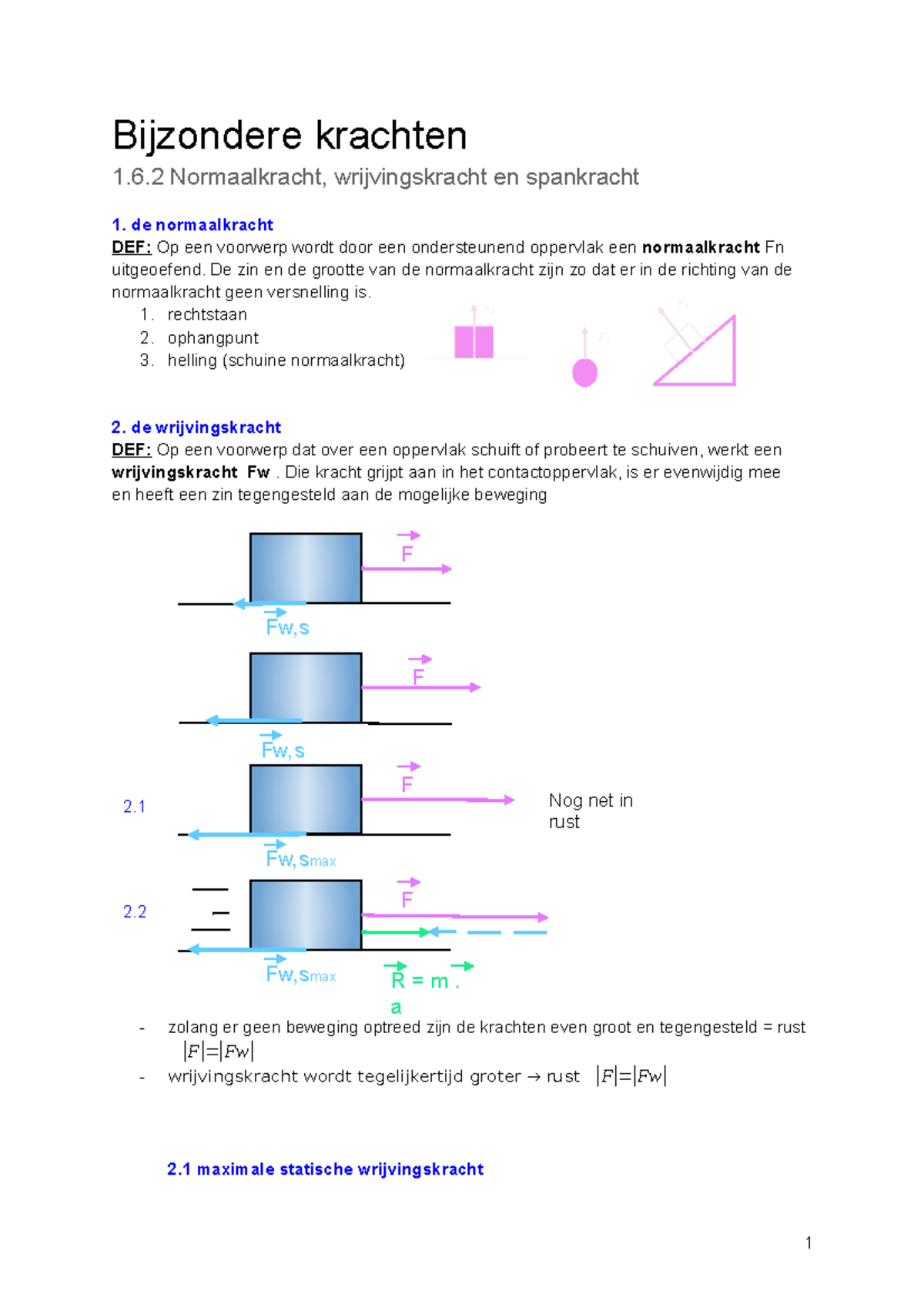 Thema 4 Bijzondere krachten - Bijzondere krachten 1.6 Normaalkracht ...